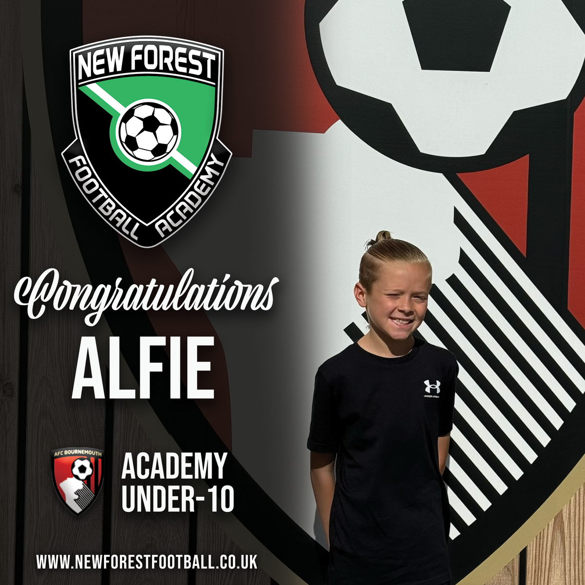 ALFIE EXTENDS HIS TIME AT AFCB's JTC🍒 – New Forest Football Academy